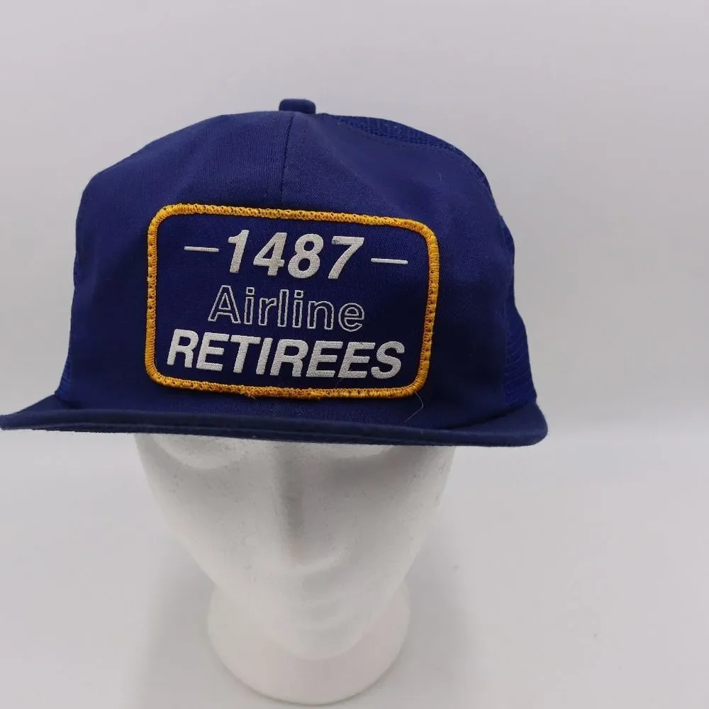 Vintage | Accessories | Airline Retirees 487 Vintage Navy Blue Trucker ...